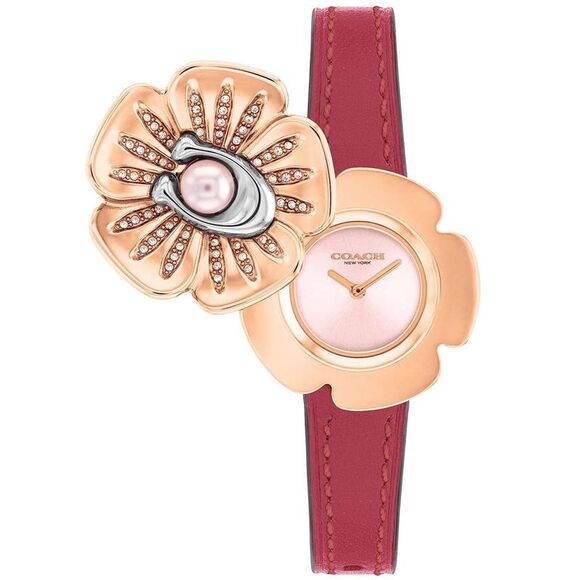 Coach | Jewelry | Coach Womens Tea Rose Pink Dial Watch 454150 | Poshmark